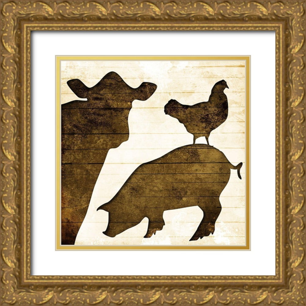 Villa, Mlli 15x15 Gold Ornate Wood Framed with Double Matting Museum ...