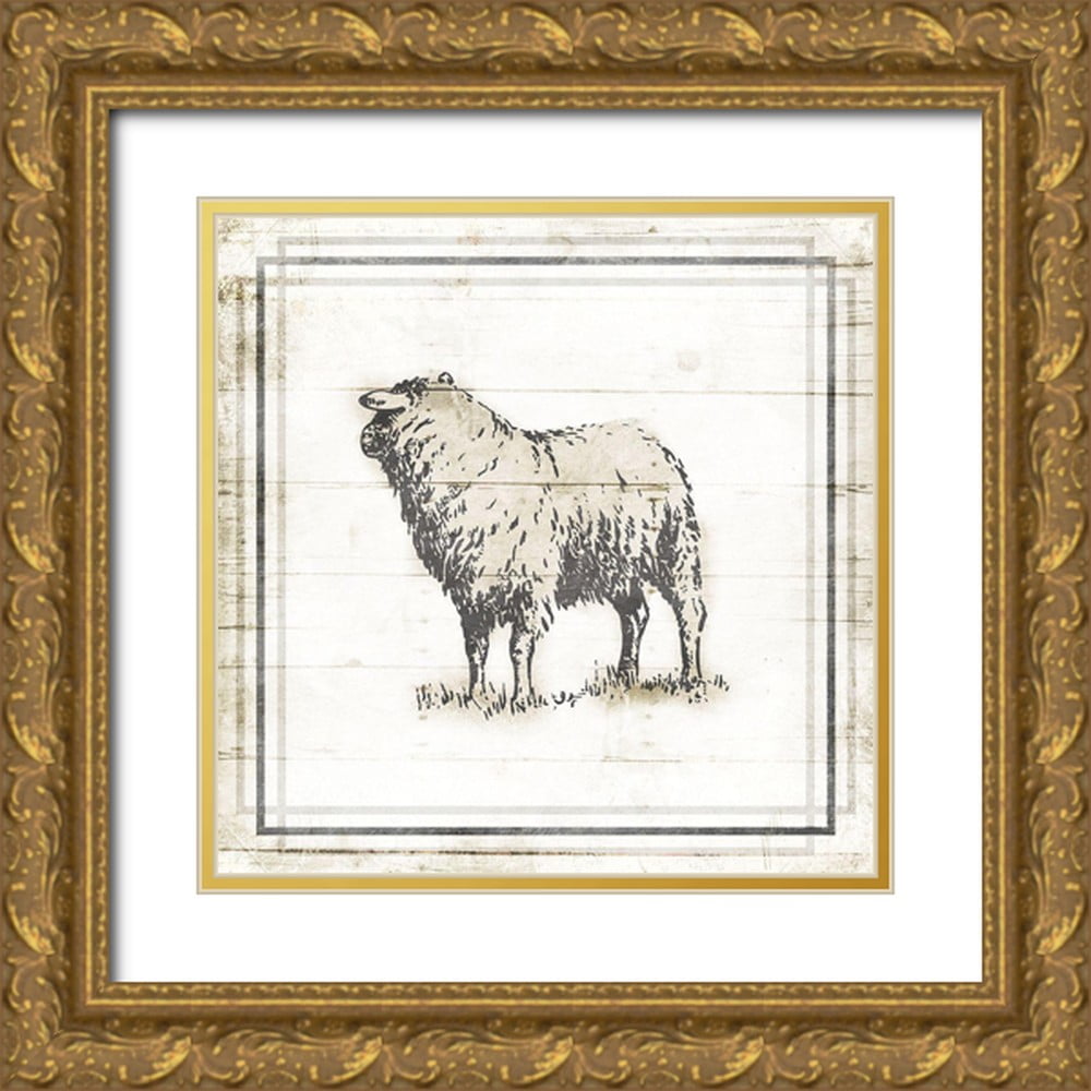 Villa, Mlli 15x15 Gold Ornate Wood Framed with Double Matting Museum ...