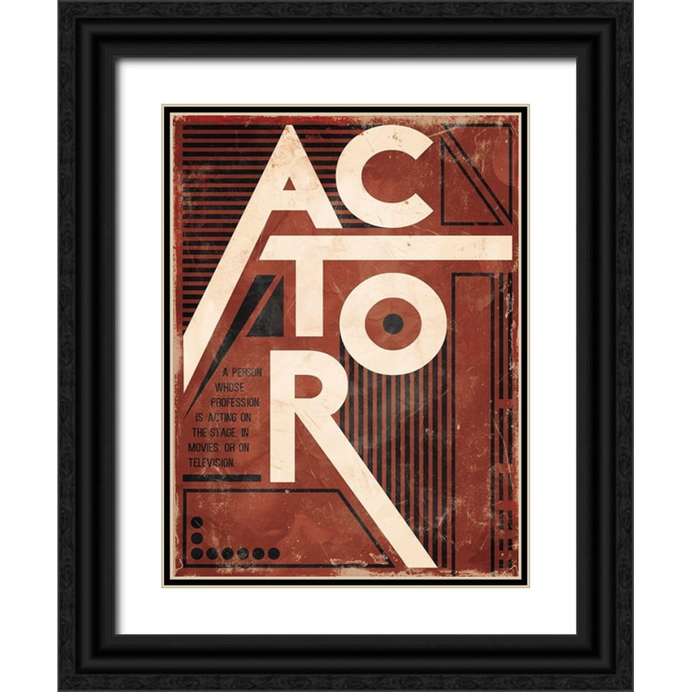 Villa, Mlli 19x24 Black Ornate Wood Framed with Double Matting Museum ...