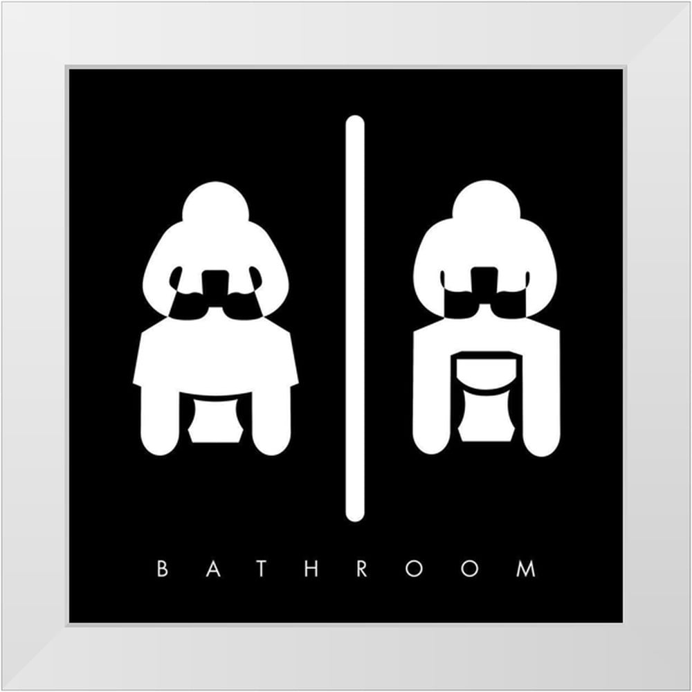 Villa Mlli 26x26 White Modern Wood Framed Museum Art Print Titled Sitting Bathroom Time