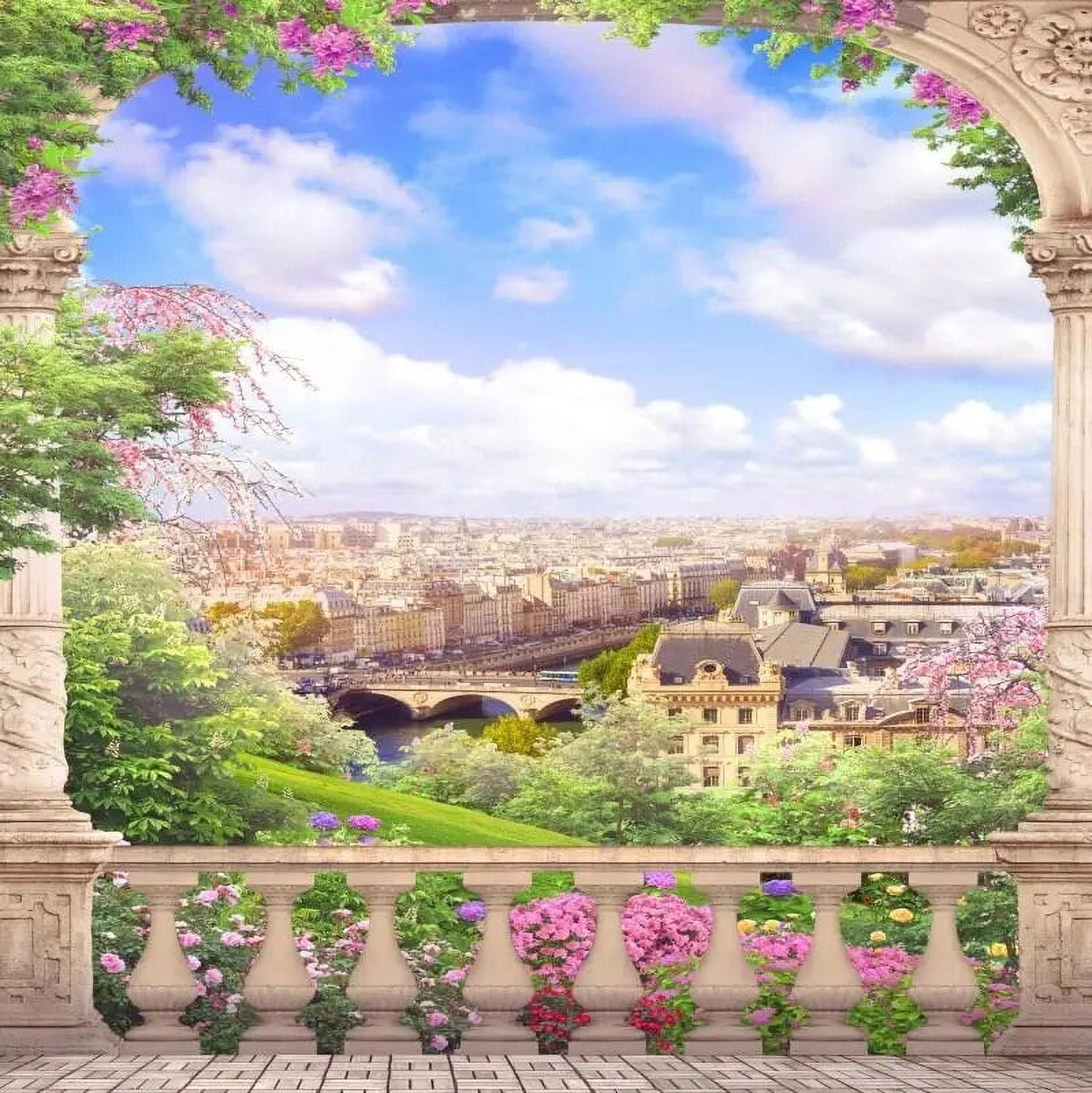 Villa Sea Arch Door Flower Scene Wedding Photographic Backdrops ...