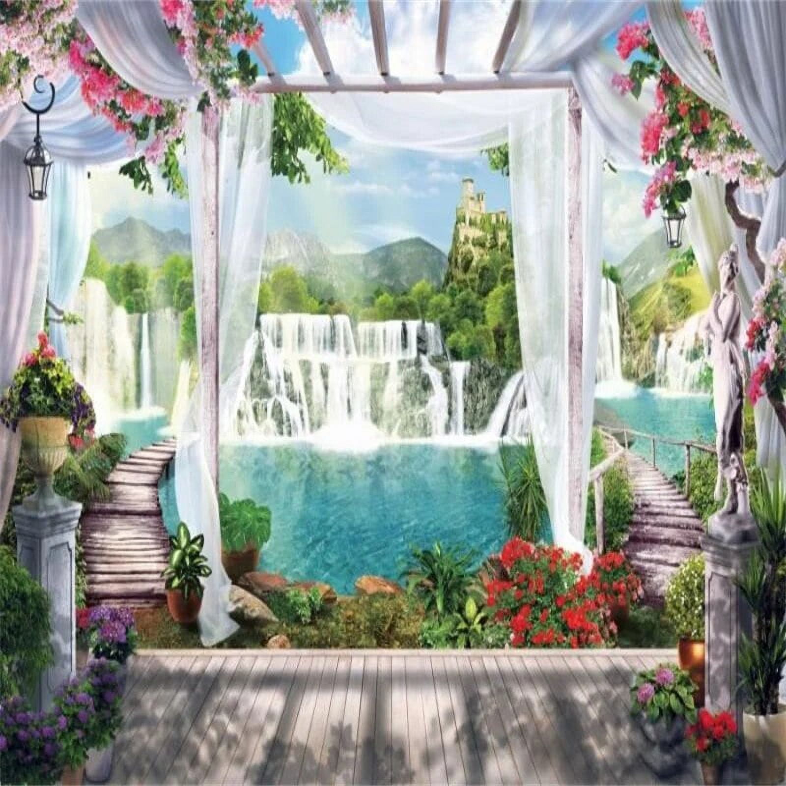 Villa Sea Arch Door Flower Scene Wedding Photographic Backdrops ...