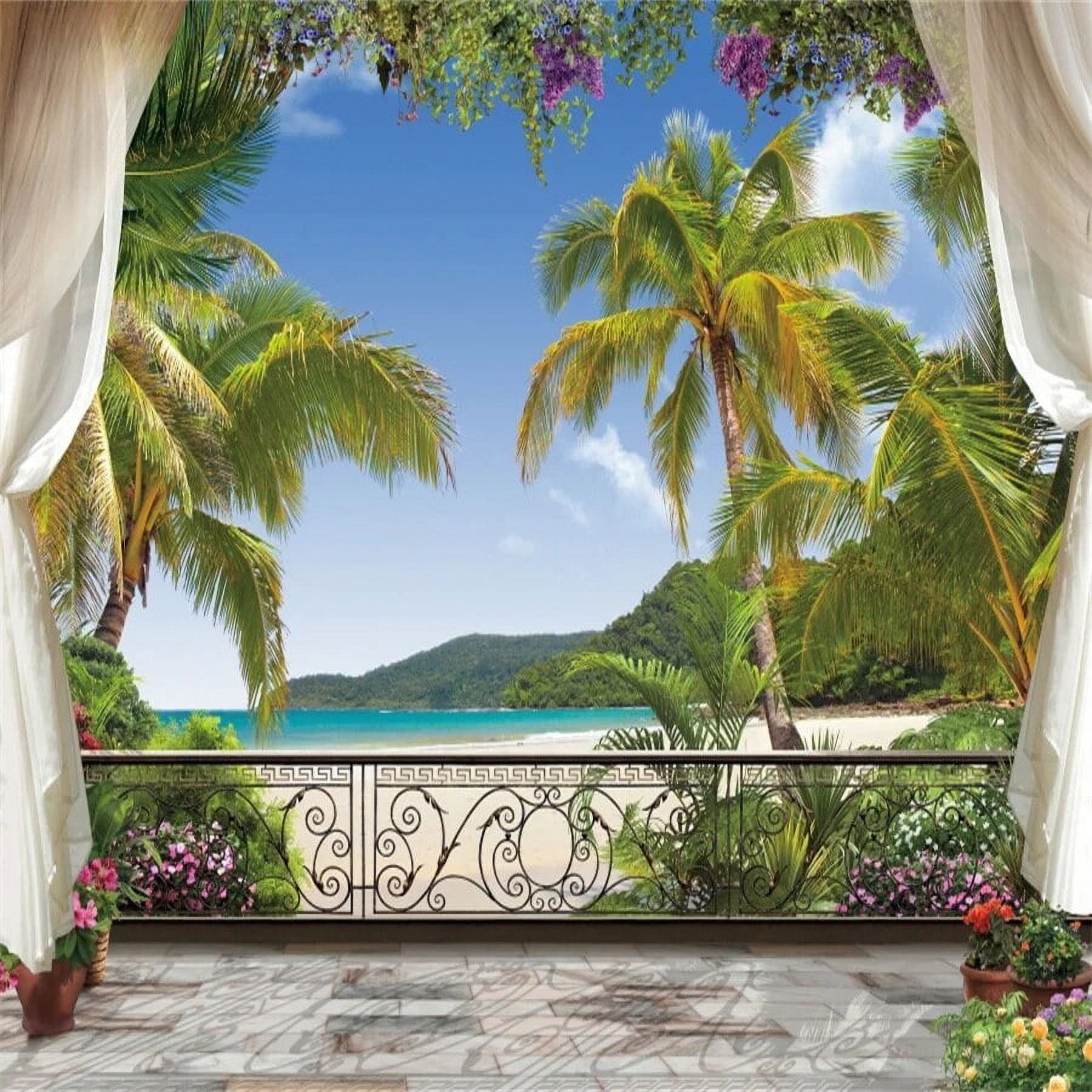 Villa Sea Arch Door Flower Scene Wedding Photographic Backdrops ...