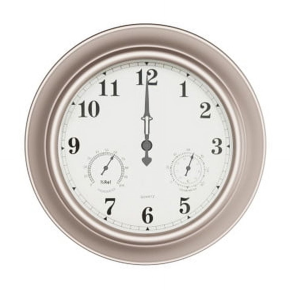 Villacera 18-in Waterproof Indoor Outdoor Clock Thermometer Combo ...