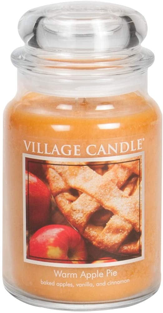 Village Candle Warm Apple Pie, Large Glass Apothecary Jar Scented ...