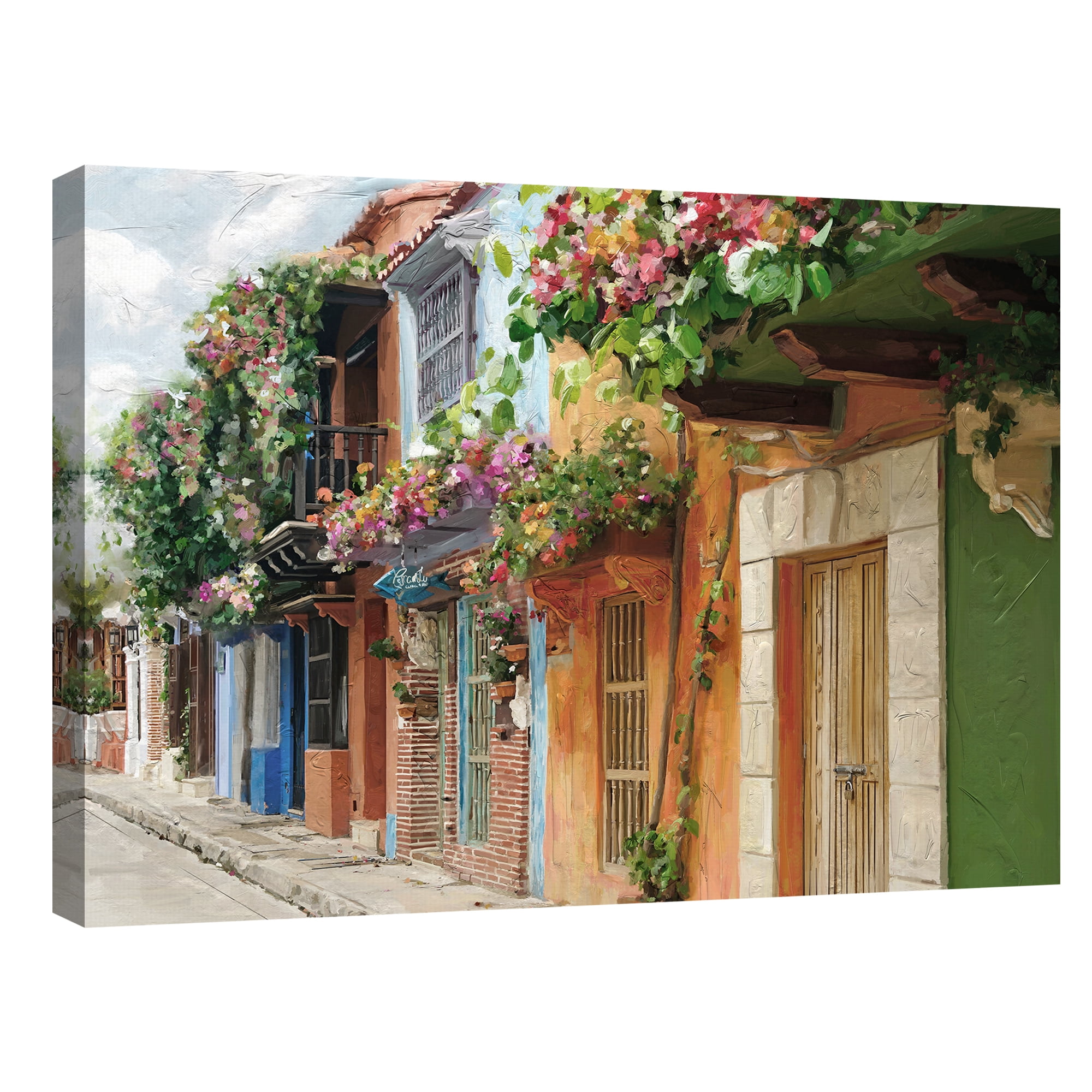 Free Shipping! Masterpiece Art Gallery Village Colors Canvas Painting ...