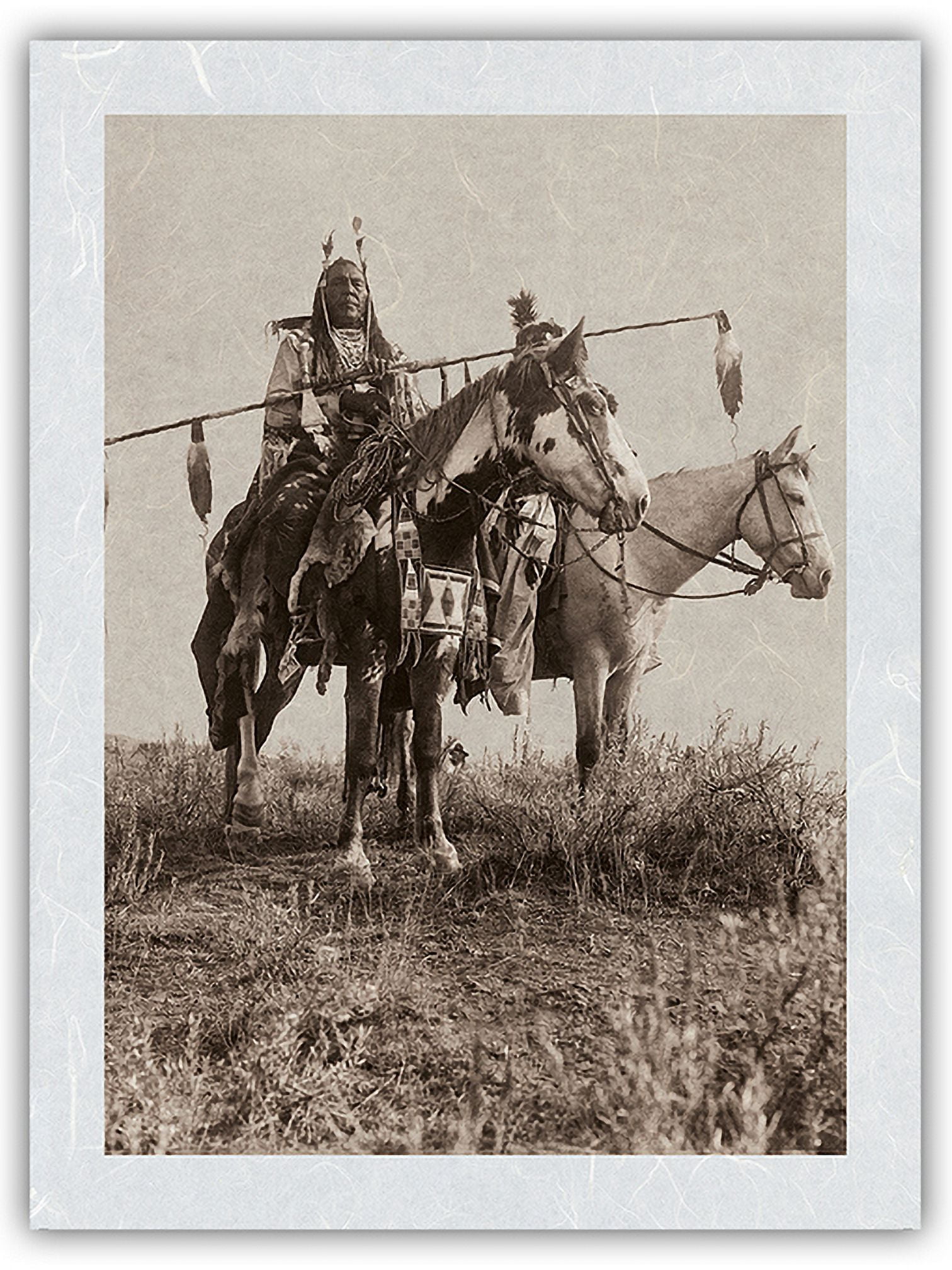 Village Criers on Horseback - Crow North American Indians - Vintage B&W ...