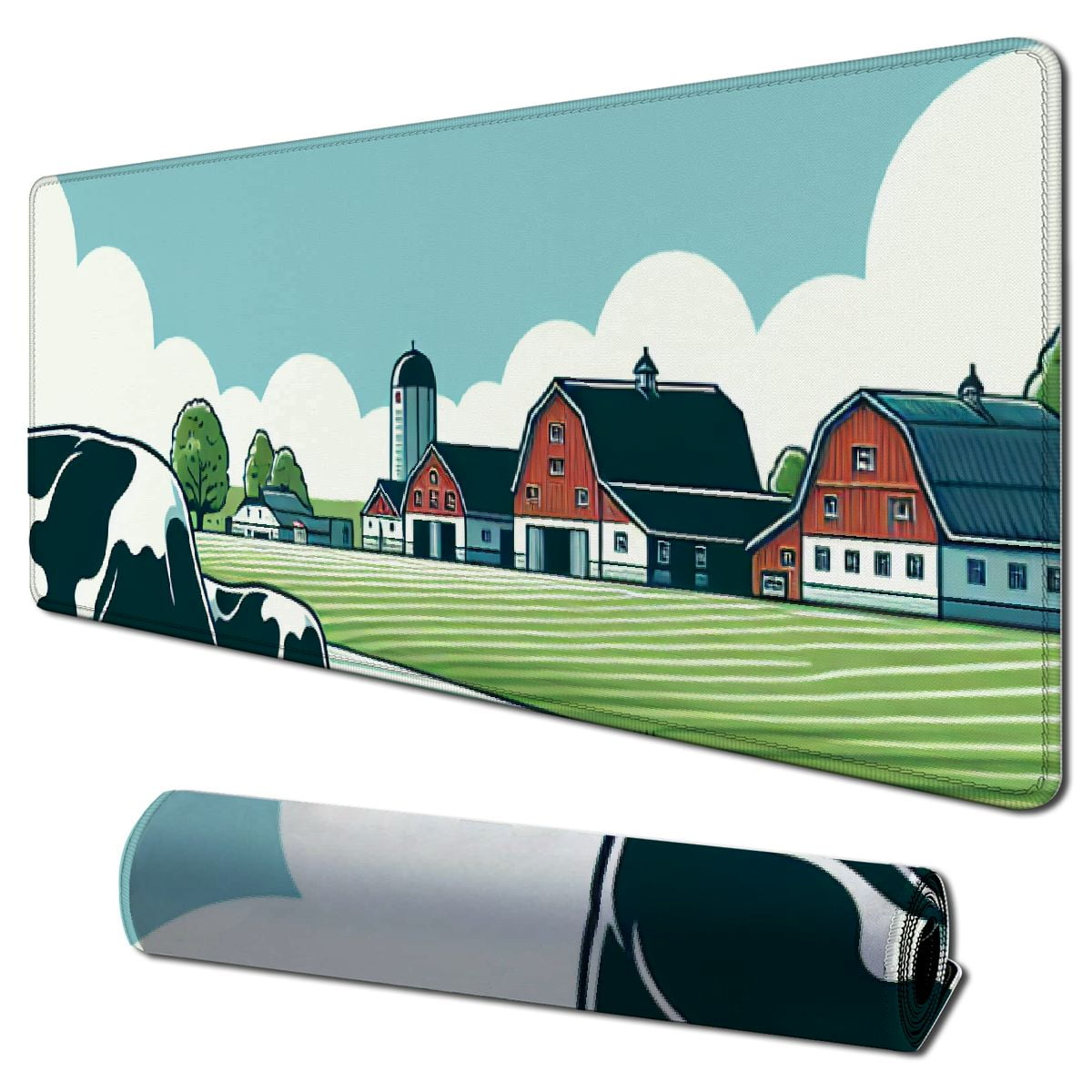 Village Farm CowWireless Charging Mouse Pad, LED Light Modes RGB & Non ...