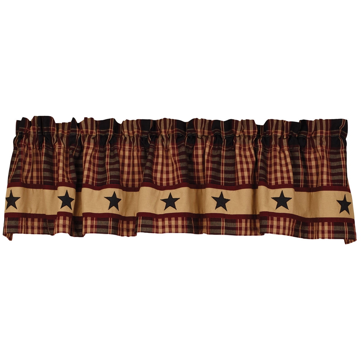 The Country House Collection Village Star Country Valance, 72" Wide x ...
