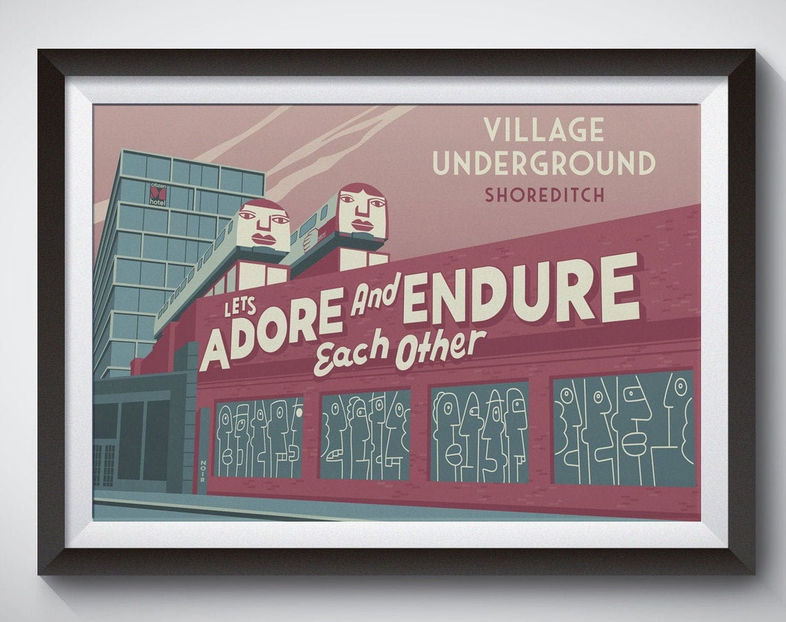 Village Underground Poster, Shoreditch London Print, Wall Art Decor ...