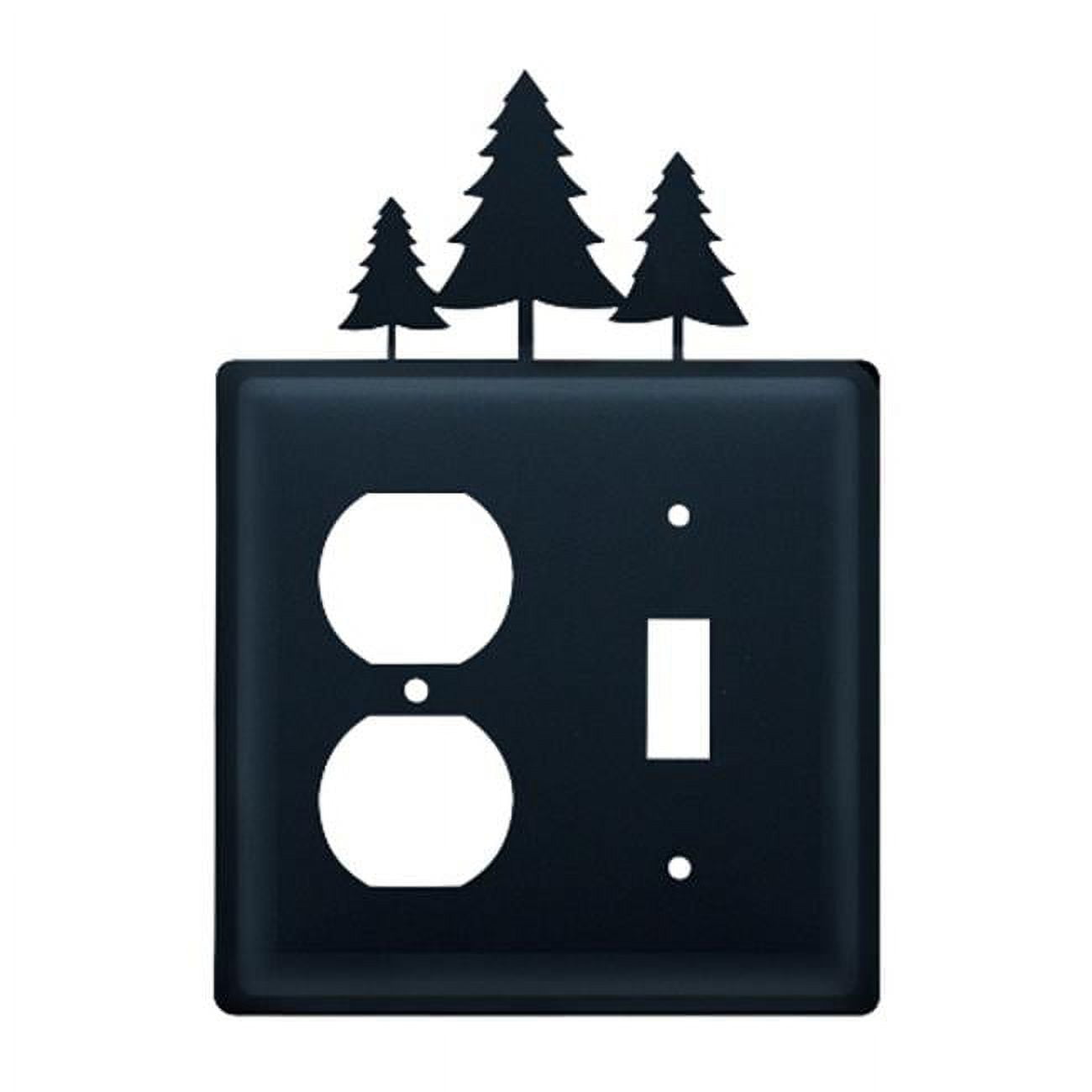 Village Wrought Iron Pine Trees Outlet and Switch Cover - Black ...