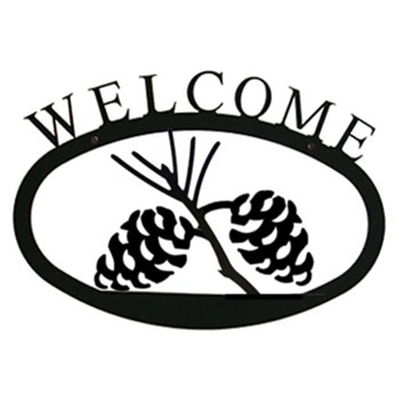 Village Wrought Iron Pinecone Welcome Sign - Large - Walmart.com