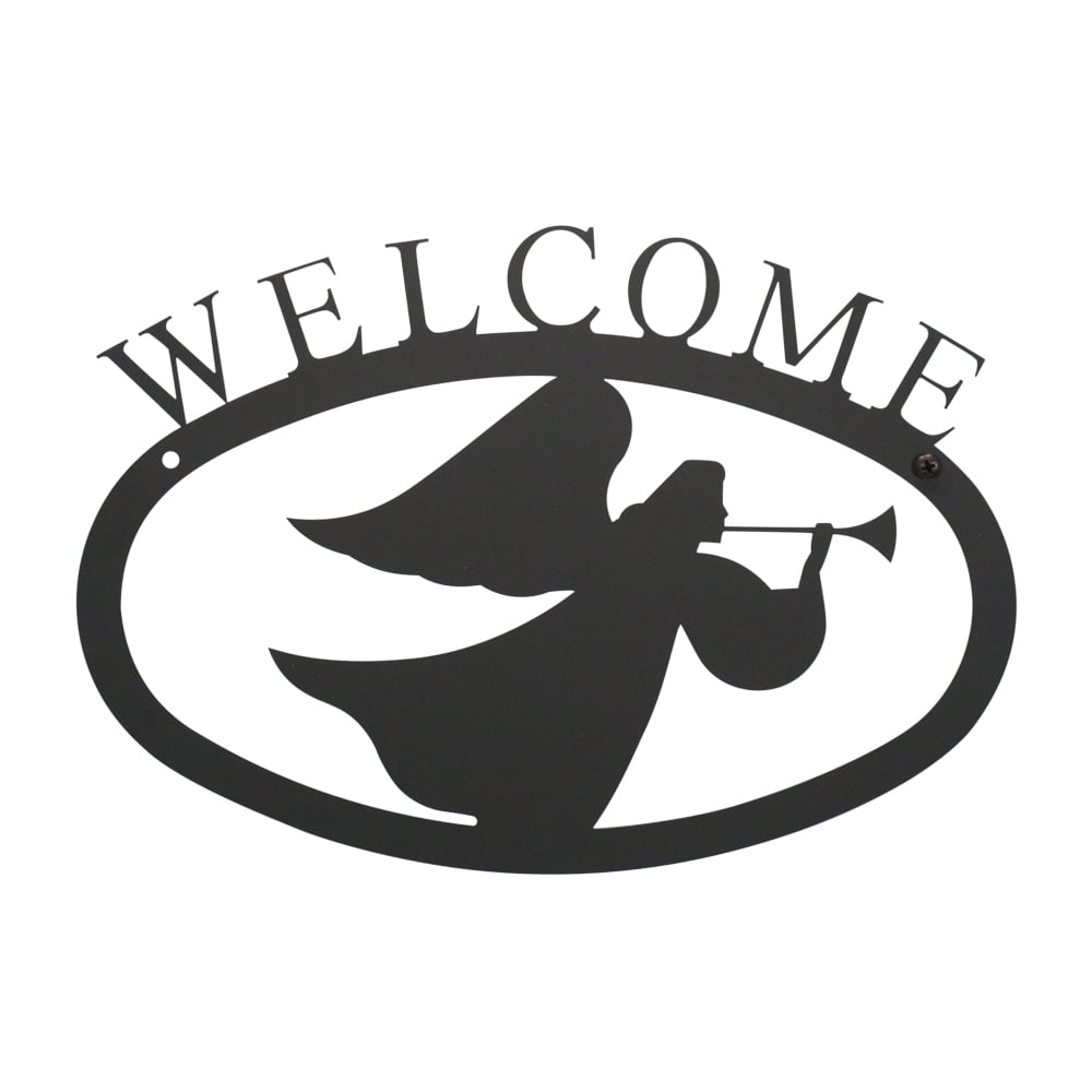 Village Wrought Iron Small Welcome Sign-Plaque - Angel - Walmart.com