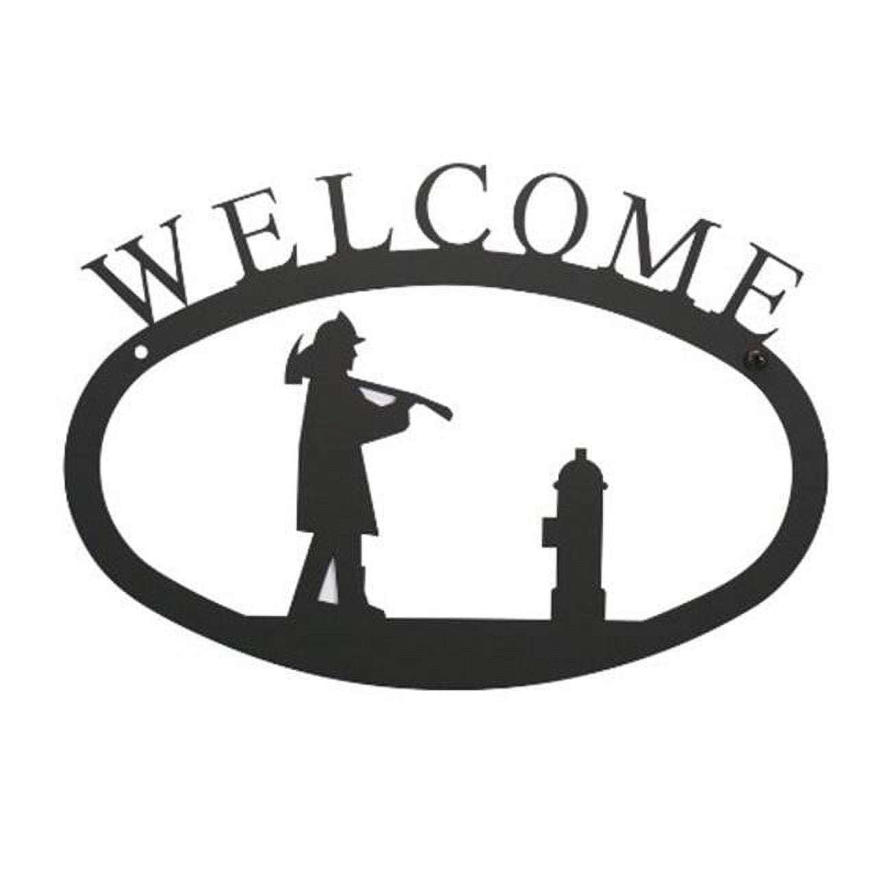 Village Wrought Iron Small Welcome Sign-Plaque - Fireman - Walmart.com