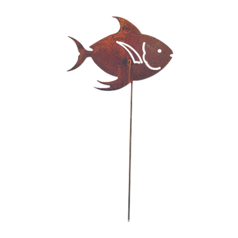 Village Wrought Iron Tropical Fish - Rusted Garden Stake - Walmart.com