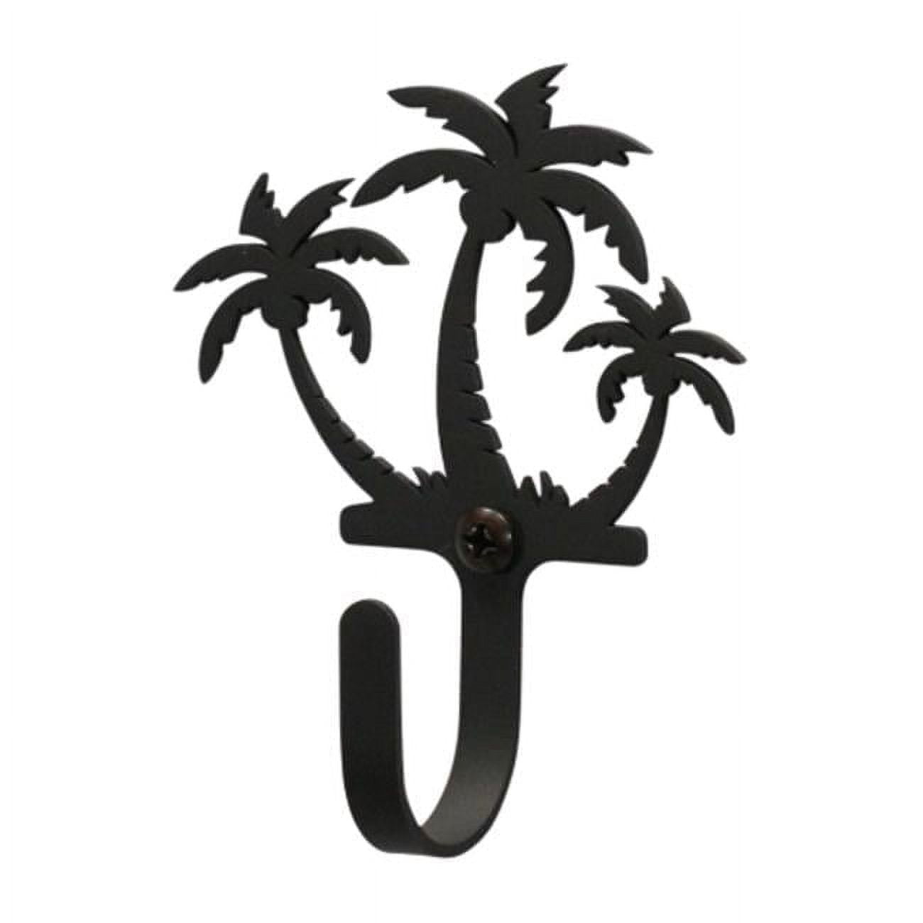 Village Wrought Iron WH-139-S Triple Palm Trees Hook Small - Black ...