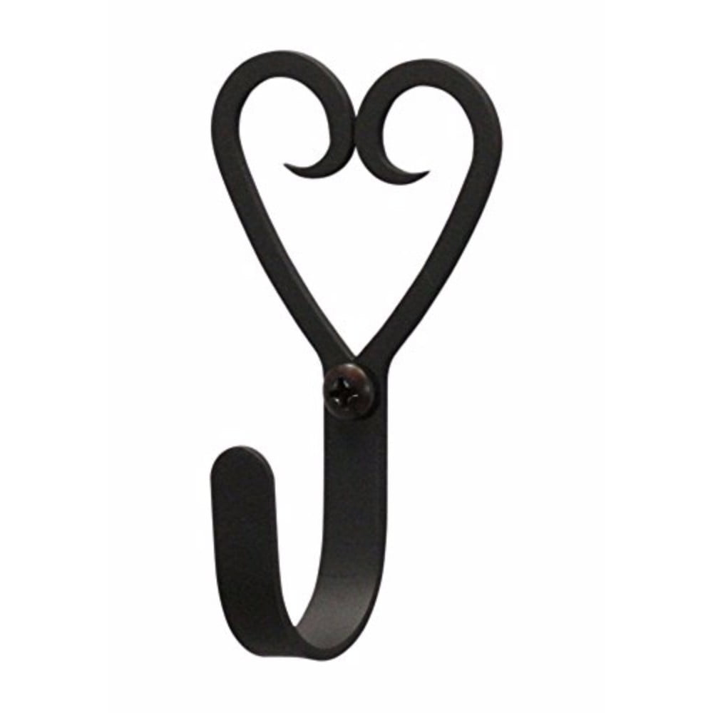 Village Wrought Iron WH-51-S Open Heart Wall Hook Small - Black ...