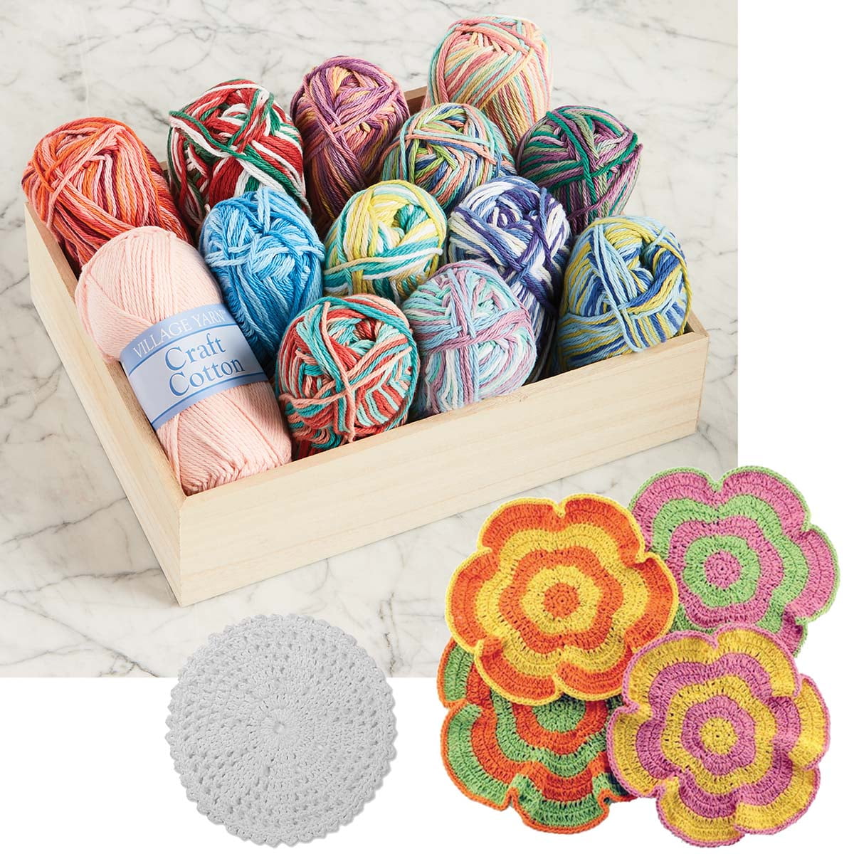 Village Yarn™ Bulk Craft Dishcloth Cotton Value Yarn Pack - Walmart.com