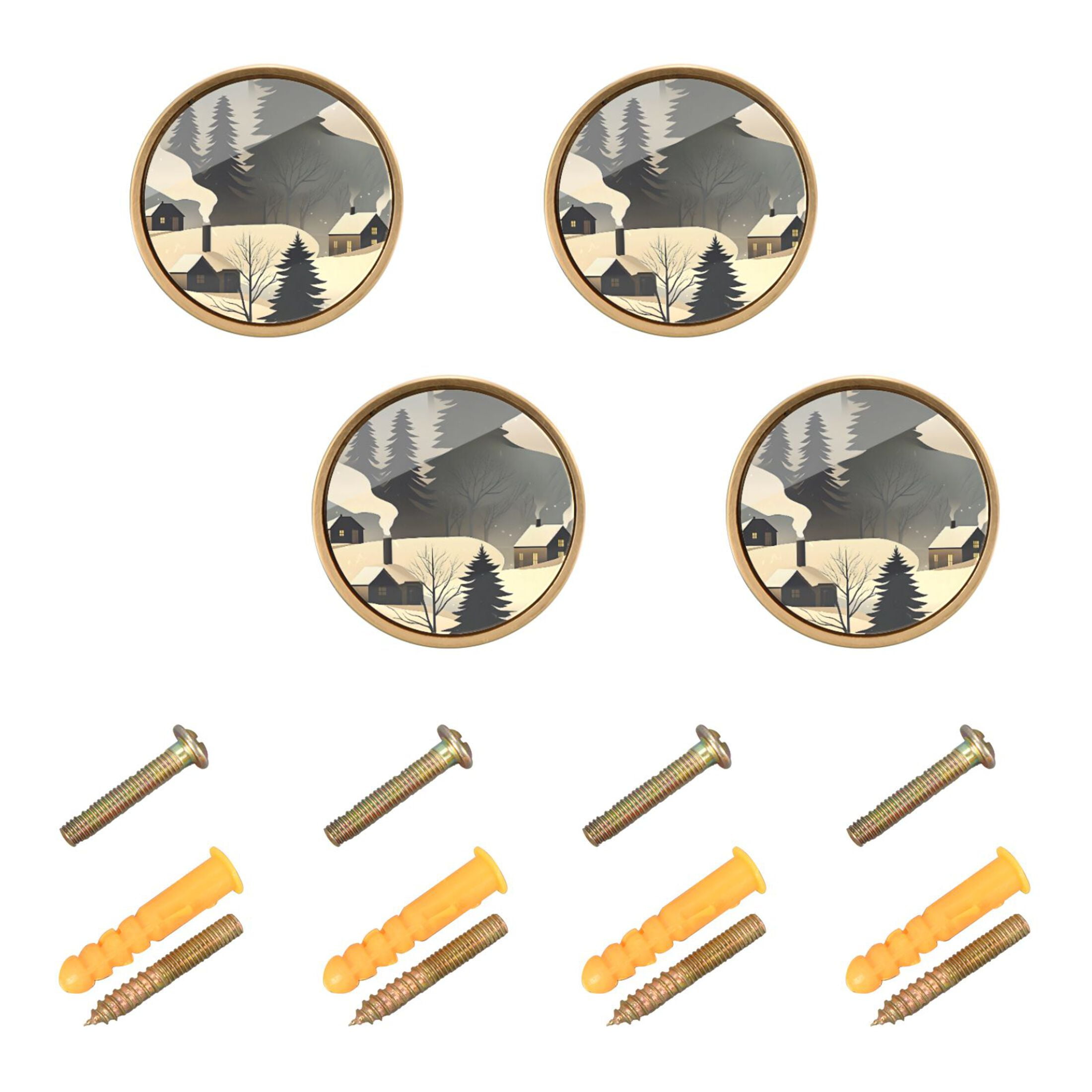 Village and Chimneys Cabinet Furniture Knobs Drawer Metal Pulls 1.26in ...