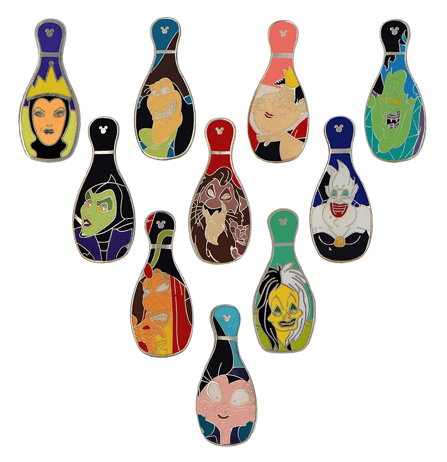 Villain Bowling Pin Collection Set of 10 Disney Park Trading Pins ...