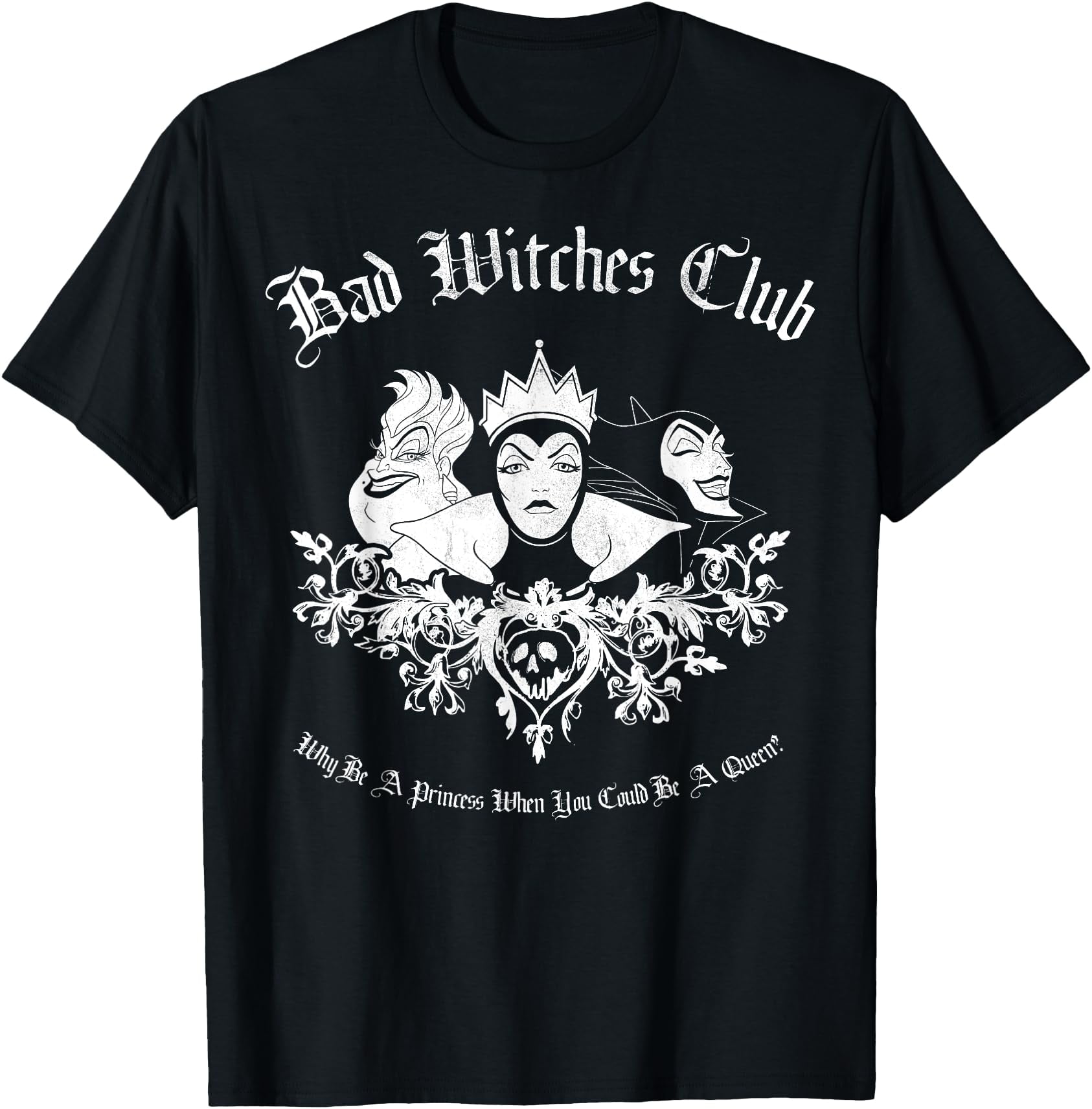 Villains Bad Witches Club Group Shot Vintage T-Shirt,Navy Blue Color ...