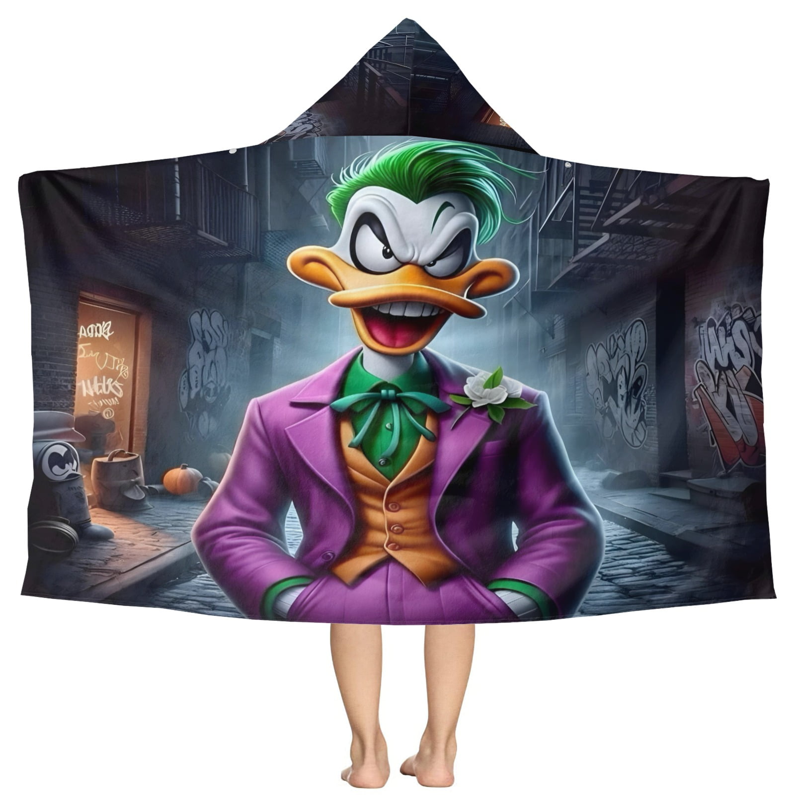 Villains Pattern Beach Poncho - Microfiber - Towel - Kids Lightweight ...