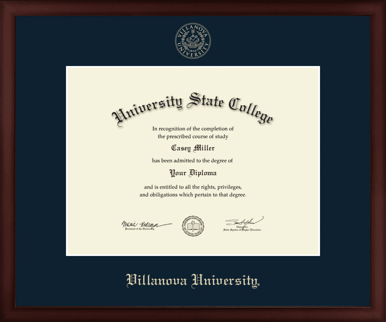 Villanova University Diploma Frame, Document Size 16" x 12" - Walmart.com