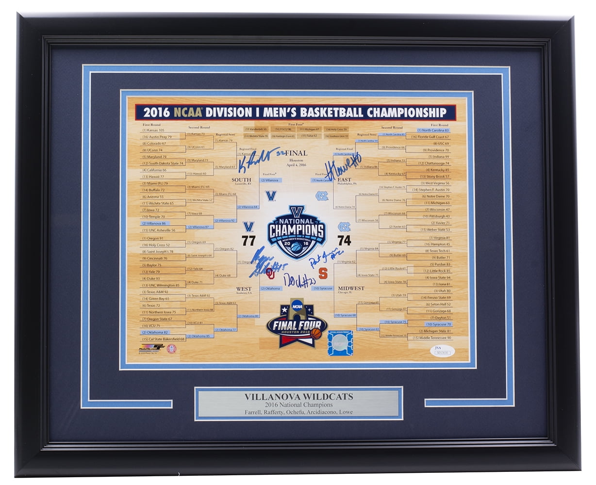 Villanova Wildcats 2016 Multi Signed 11x14 Bracket Photo JSA ITP ...