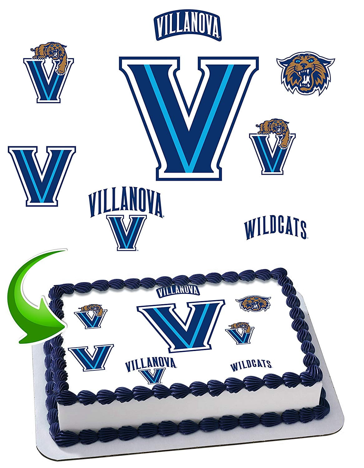 Villanova Wildcats Edible Cake Image Topper Personalized Birthday Party ...