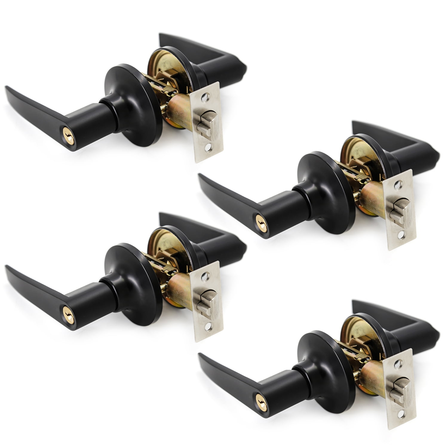 Villar Home Designs Door Lever Lara Black Keyed 4 Pack - Walmart.com