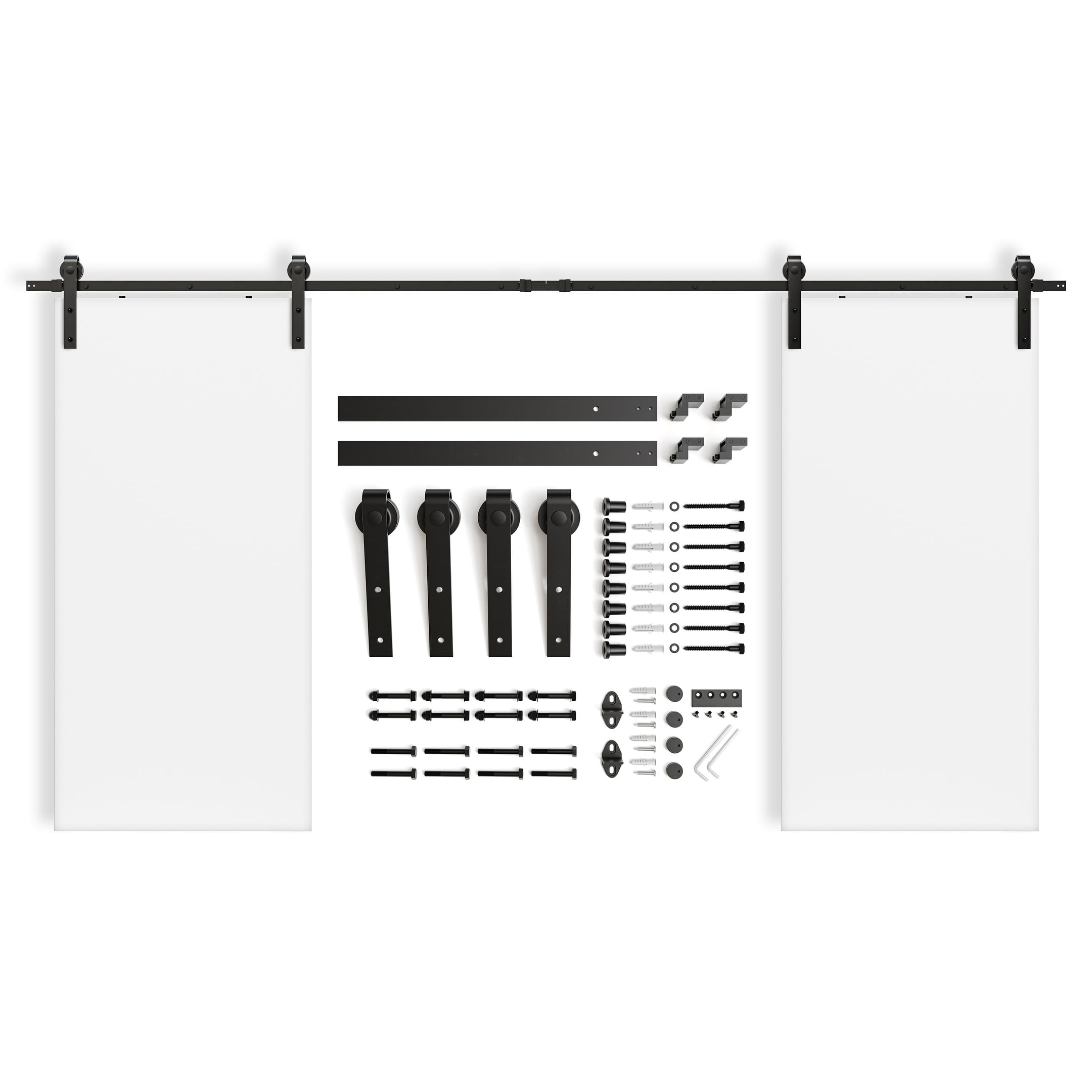 Villar Home Designs Prefinished Aurora White Flush Wood Double Barn ...