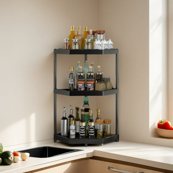 Blaxill Bathroom Corner Storage Shelf | Foldable Rack for Countertop or ...