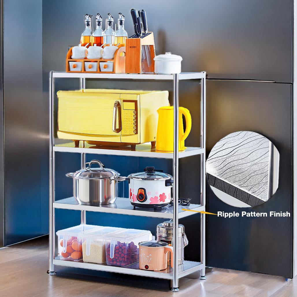Villertech 4-Tier Storage Rack,Stainless Steel Shelving,Garage Storage ...