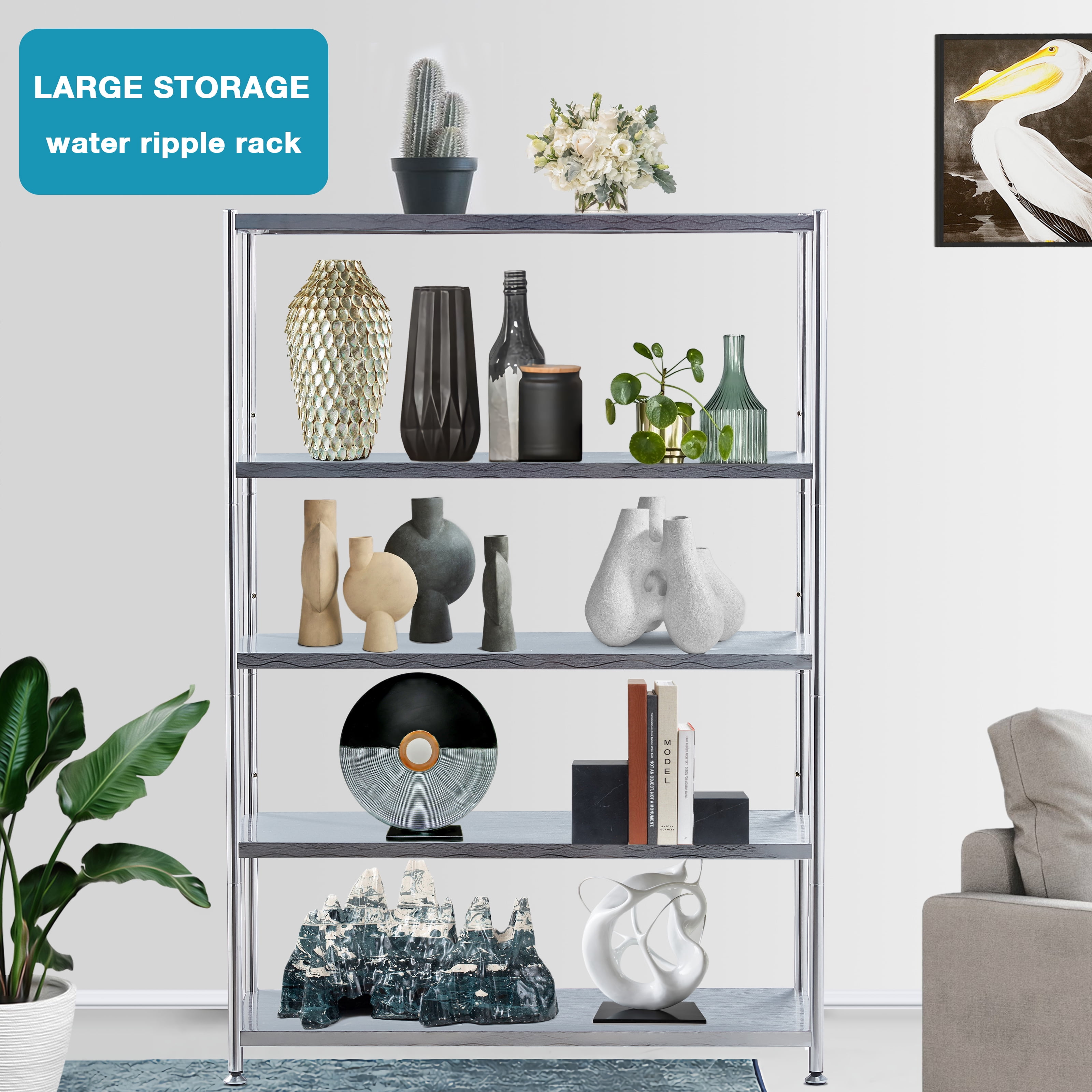 Villertech 5-Tier Storage Rack,Stainless Steel Shelving,Garage Storage ...