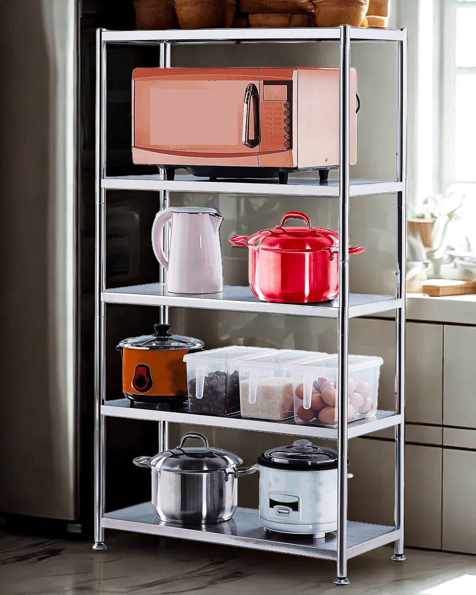 Villertech 5-Tier Storage Rack,Stainless Steel Shelving,Garage Storage ...