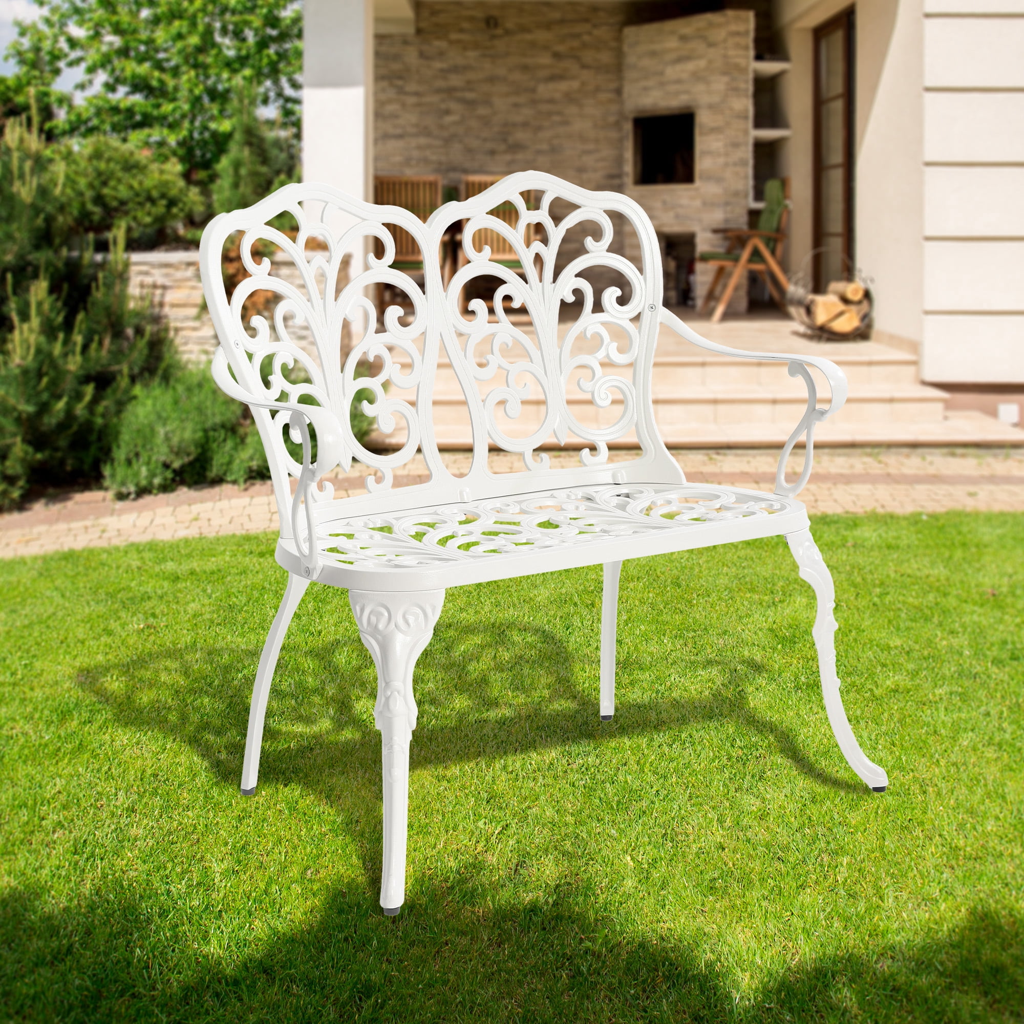 Villeston Outdoor Patio Garden Benches -Aluminum Furniture for Park ...