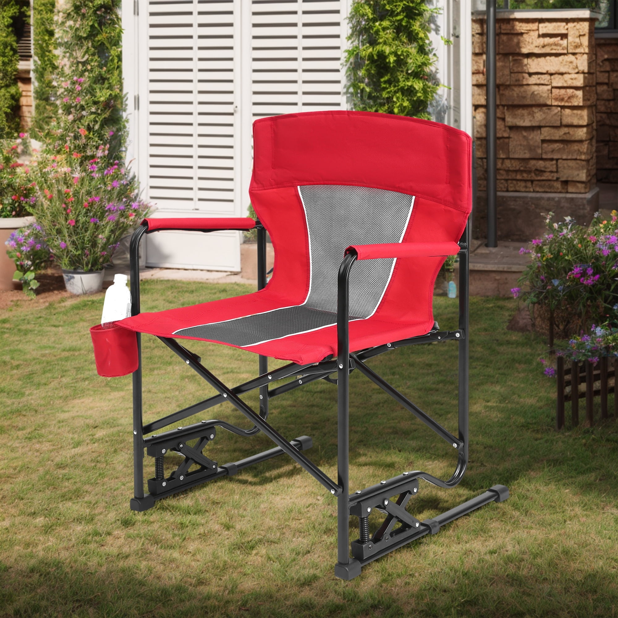 Villeston Freestyle Rocker Foldable Rocking Camp Chair， Solid ...