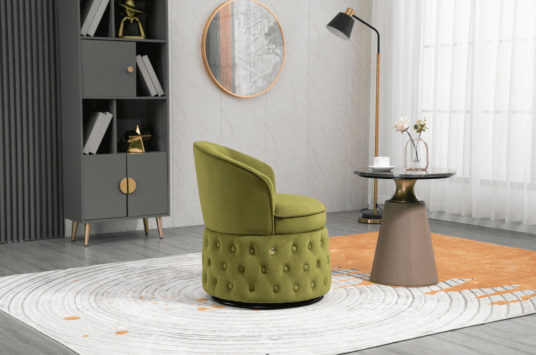 Villeston Swivel Velvet Sofa Barrel Chair for Living Room and Office ...