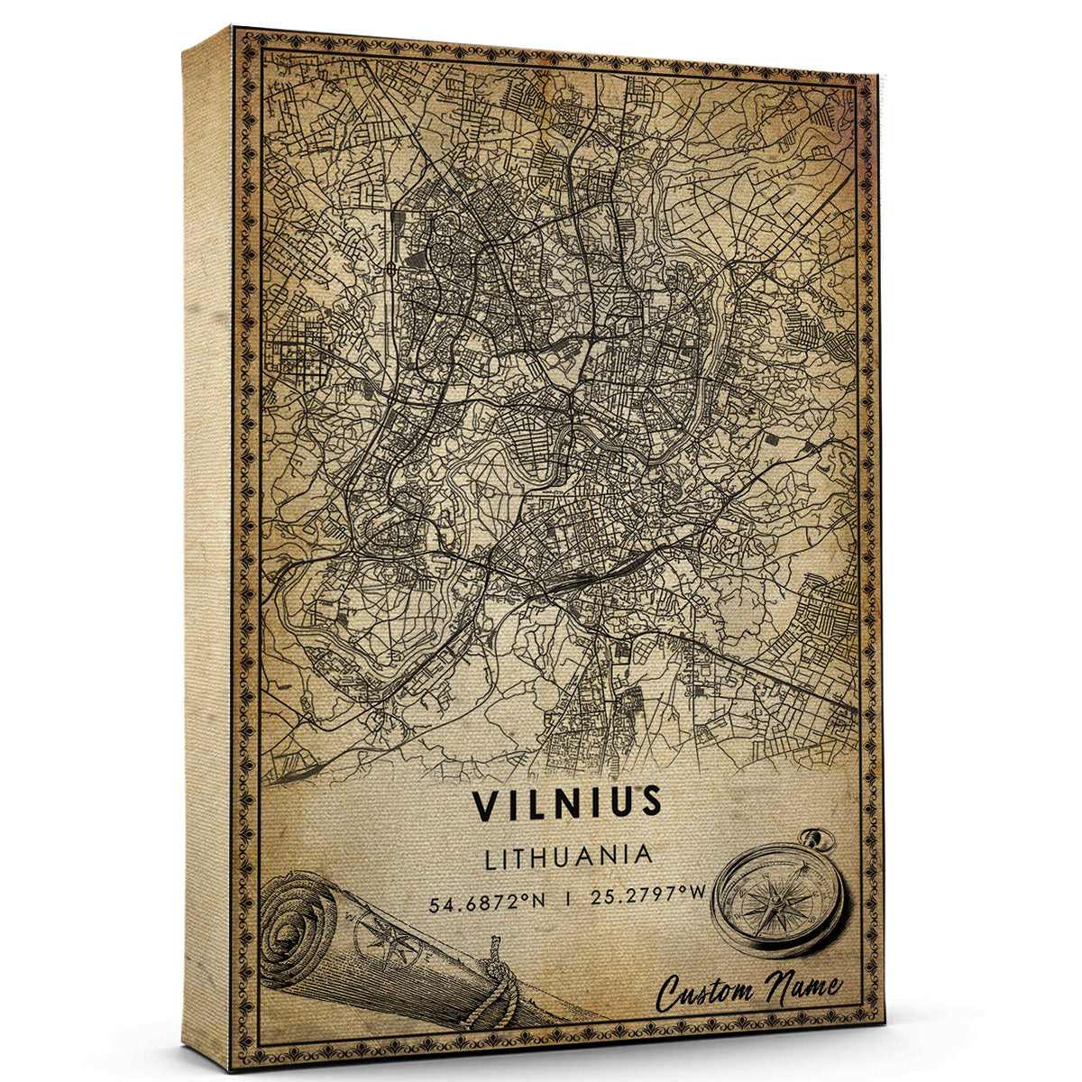 Vilnius Map Poster, Lithuania Map Art Poster, Canvas, Vilnius Map City ...