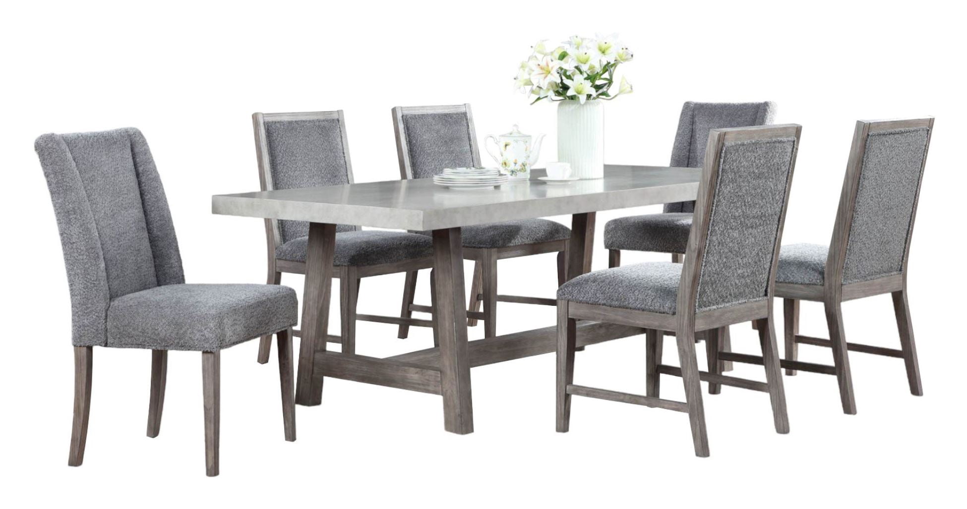 Vilo Home Corktown Faux Concrete 7pc Dining Set - Walmart.com