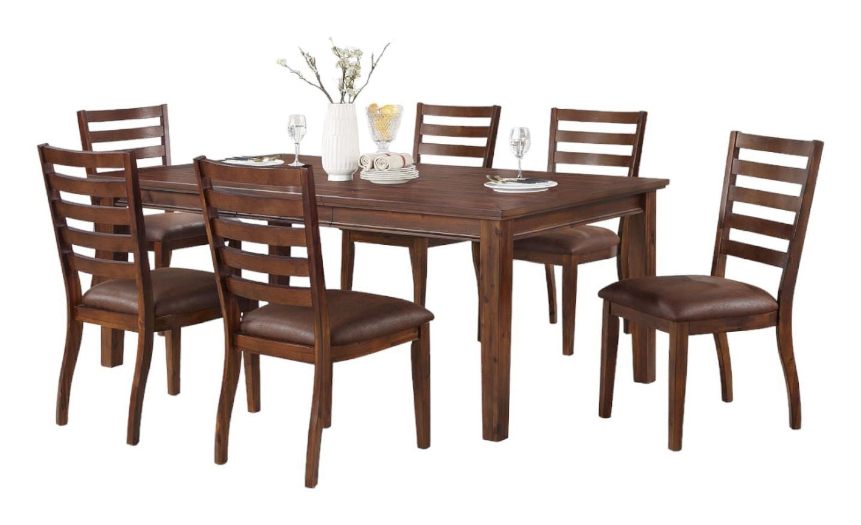 Vilo Home Glendale 7-Piece Wood and Polyurethane Dining Set in Rich ...