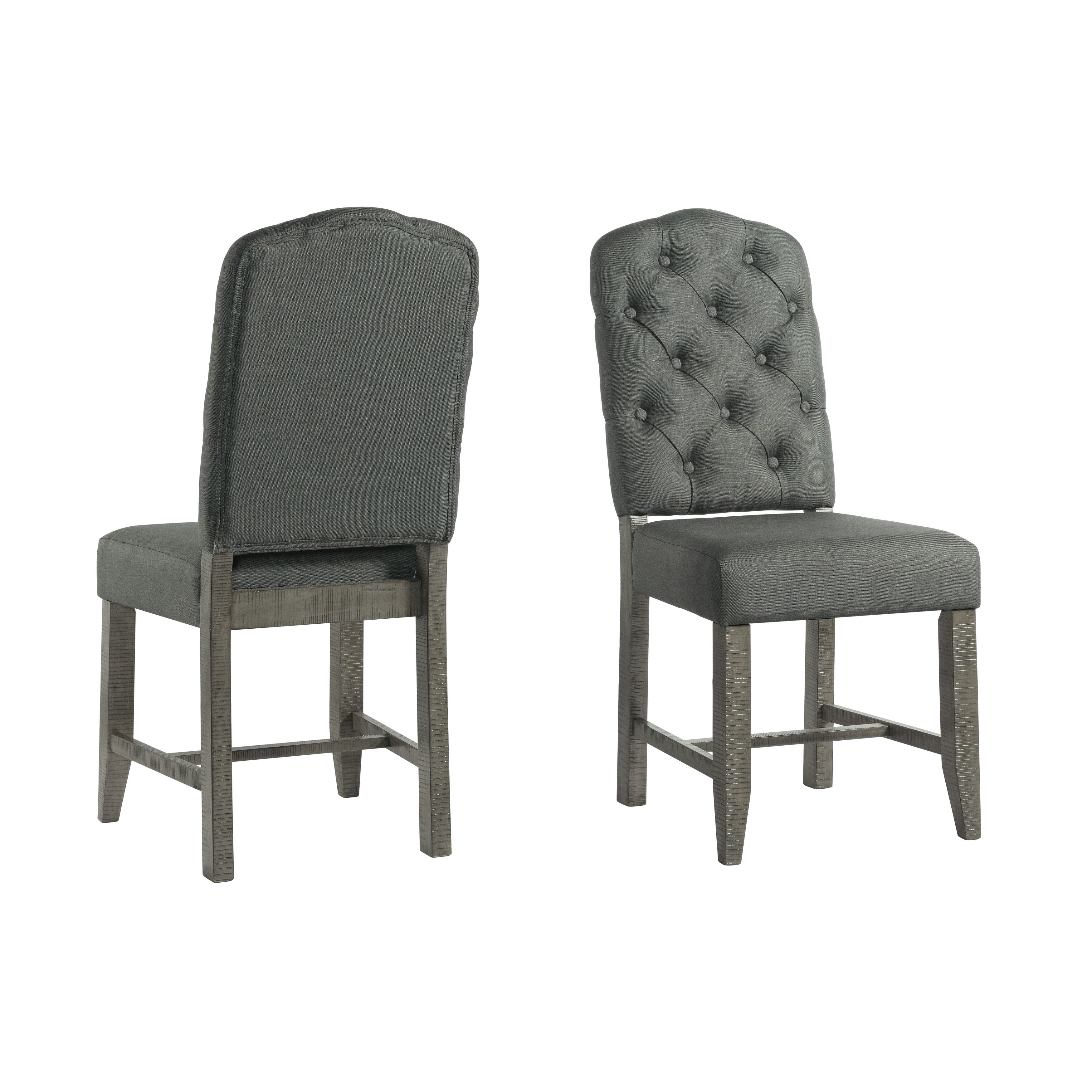 Vilo Home Industrial Charms Gray Tufted Upholstered Parson Chairs (Set ...