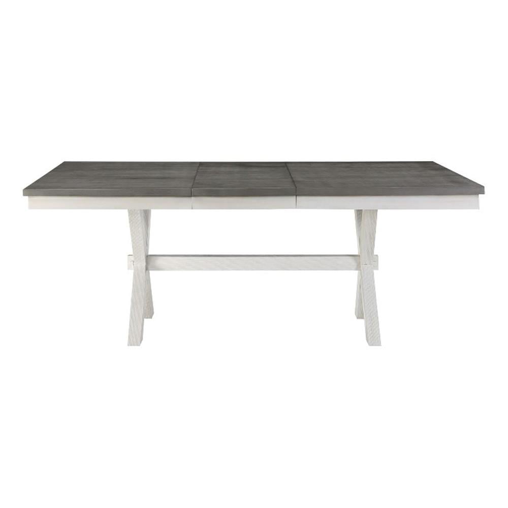 Vilo Home Lido Bay Engineered Wood Dining Table in 2-Toned White/Gray ...
