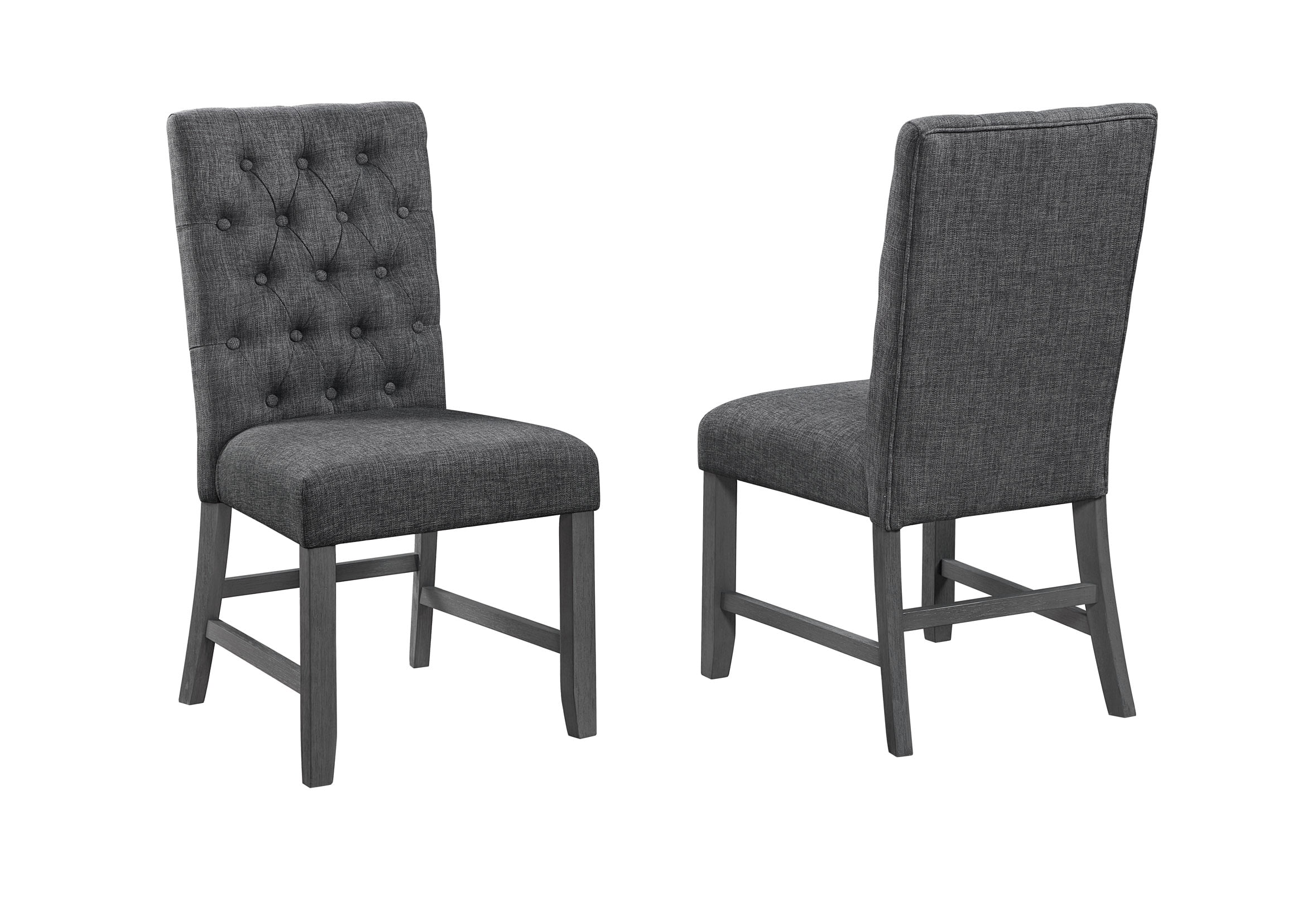 Vilo Home Modern Wood/Linen Fabric Tufted Dining Chair in Gray (Set of ...