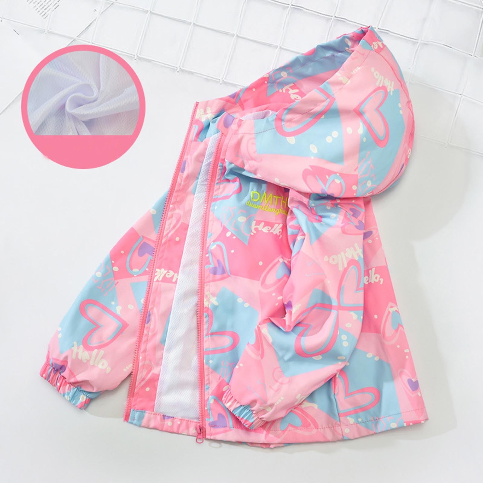 Viluyesy Girls Windbreaker Jacket 10T, Lightweight Zip-Up Waterproof ...