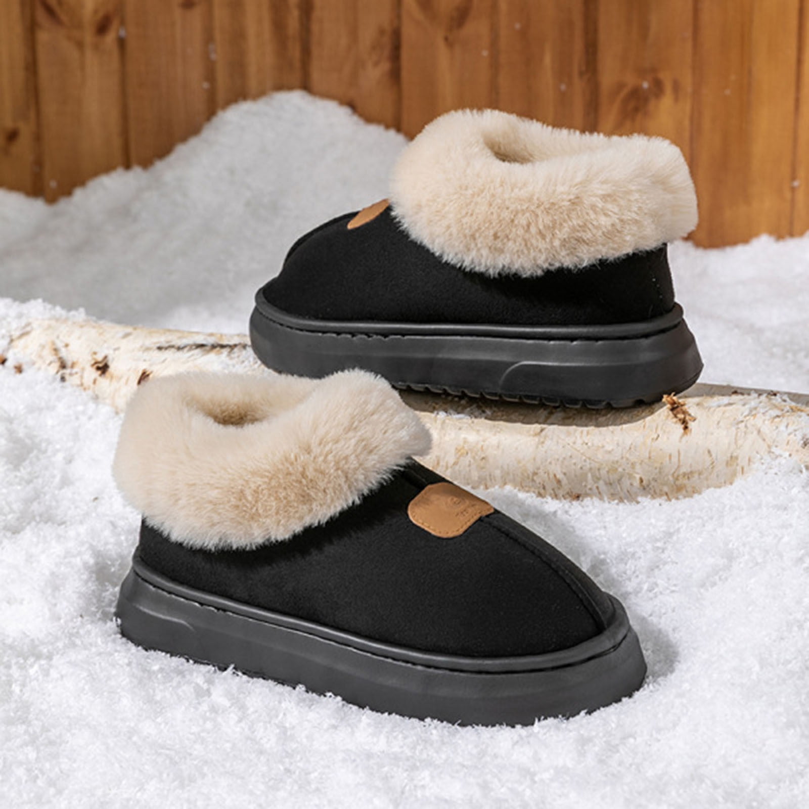 Viluyesy Mens Fuzzy Closed Slippers, Cozy Soft Sole Plush Lined Non ...