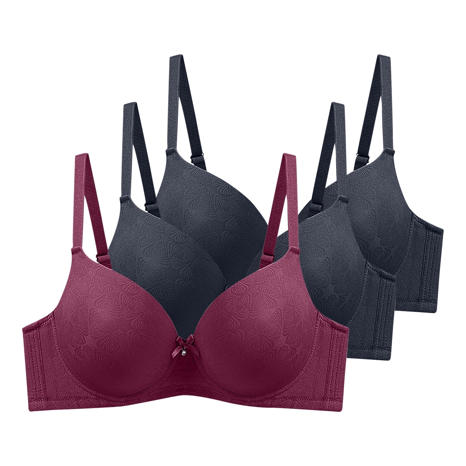Viluyesy Womens Push Up Bra 3-Pack, Comfort Fit Adjustable Strap ...