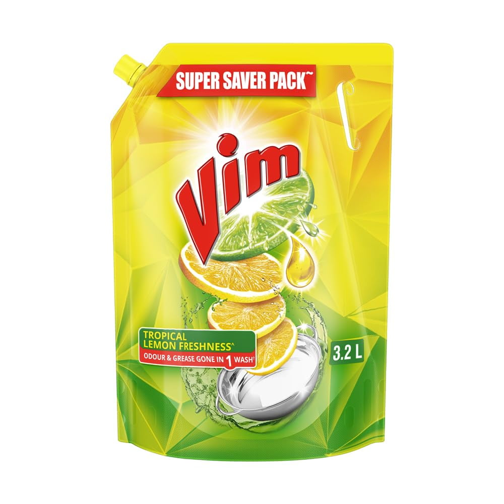Vim Dishwash Liquid 3.2 Liter Pack Removes 100+ Odors & Grease in 1 wash - Walmart.com