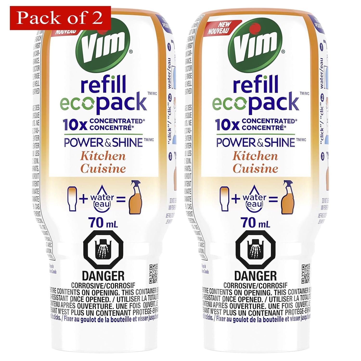 Vim Refill EcoPack Power & Shine Kitchen 10x Concentrated to Reuse Your ...