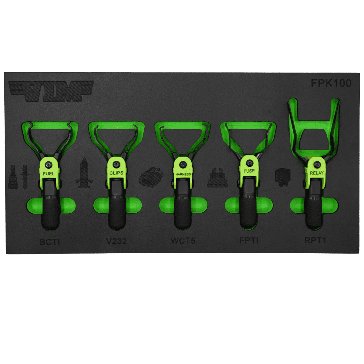 VIM Tools FPK100 Finger Pliers Kit Compact Color Coded EVA Foam Set ...